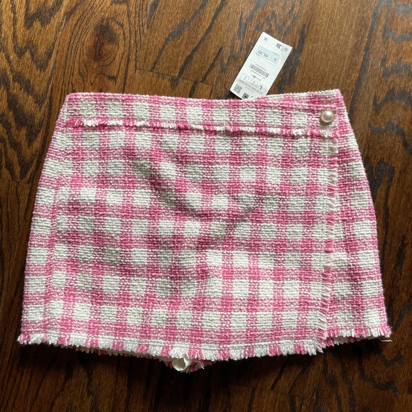 Zara | Shorts | Zara Pink Textured Skort Brand New | Poshmark